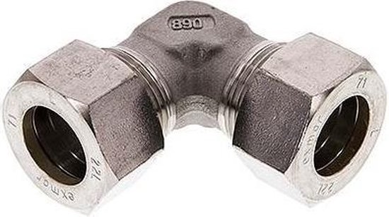 6L RVS L-Knelfitting 90 graden 315 Bar DIN 2353 - FL2E-O-ST-06-L | bol