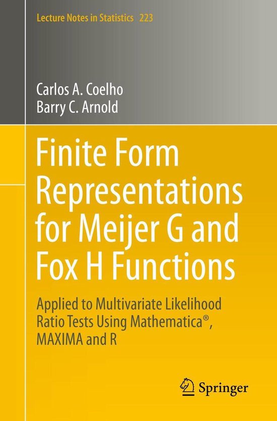 Lecture Notes in Statistics 223 - Finite Form Representations for ...