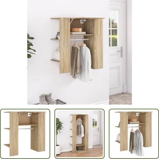 The Living Store Gangkast Klassiek - 97.5 x 37 x 99 cm - Sonoma Eiken | bol
