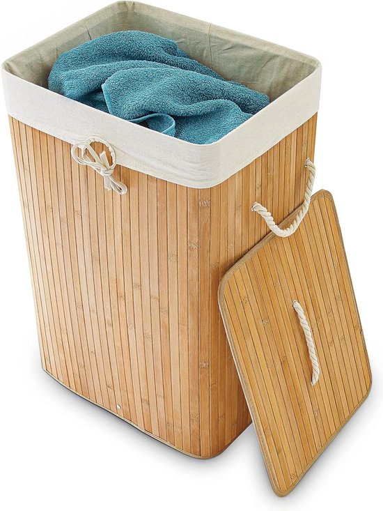 Rechthoekige XL Wasmand Met Deksel - 83 L Opvouwbare Wasverzamelaar ...