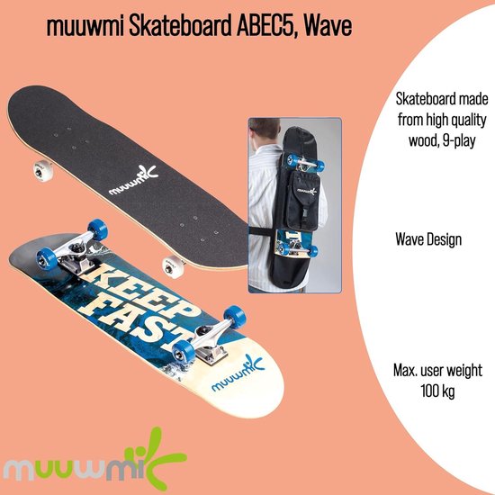 Wave Skateboard Abec 5 - Wave design met rugzak | bol