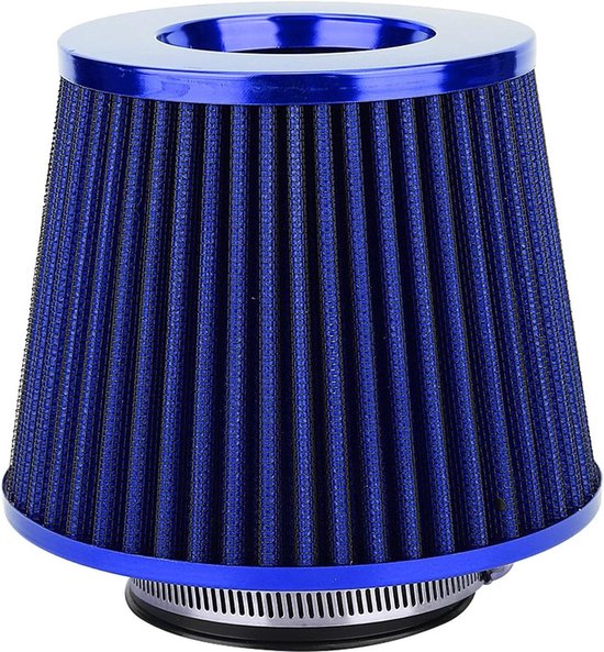 Universal 63 mm Round Cone Mushroom Head Air Filter Kit - Blue - Car ...