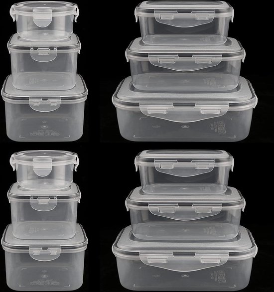 Tupper box - Food storage box with lid - 12-delig - Magnetron- en ...