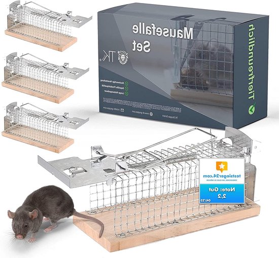 Set Diervriendelijk Levende Houten Muizenval - Muizenvallen - Levende ...