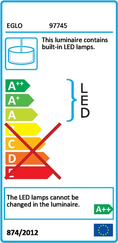 EGLO 97745 hangende plafondverlichting Goud 8,5 W LED A++ | bol