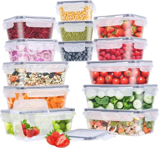 Vershouddozen met deksel, 14 stuks, keuken, maaltijdprepdozen ...