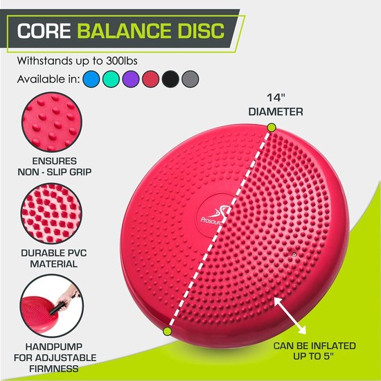 Core Balance Disc Rood 14-Inch voor Verbetering van Balans en ...