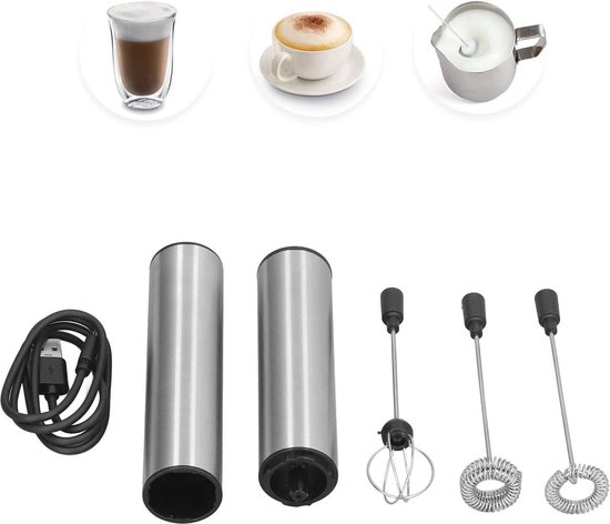 Handheld oplaadbare melkopschuimer garde - elektrische staafmixer met USB-aansluiting | bol