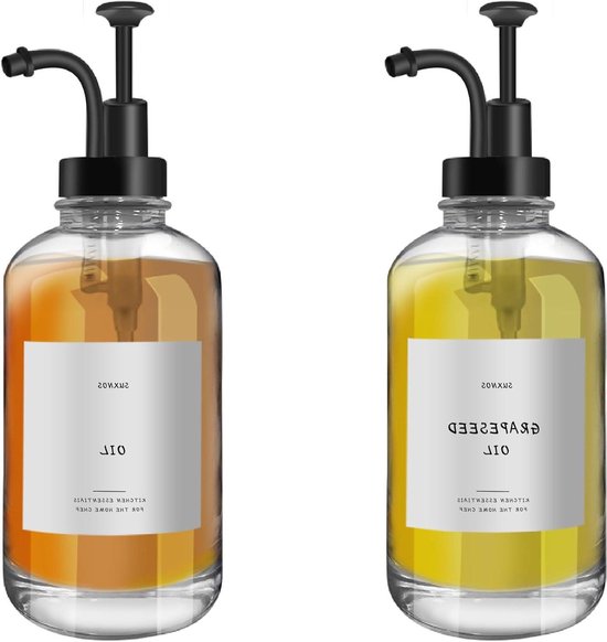 Olijfolie dispenser fles spijsolie azijn maatdispenser set - 2 stuks ...