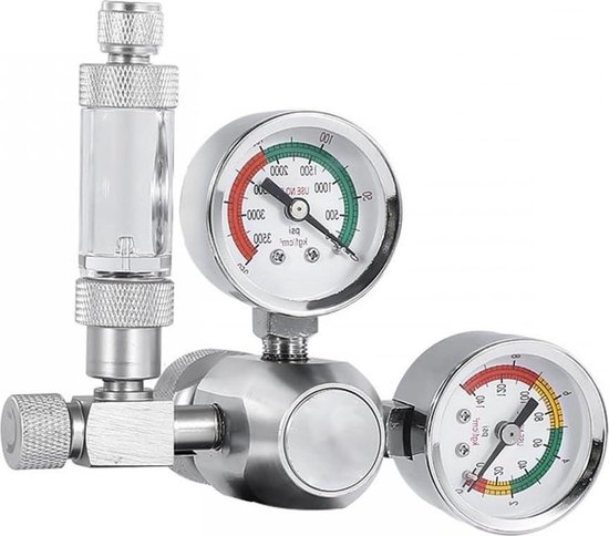 CO2 Drukregelaar met 2 Manometers voor Aquarium Waterplanten - Voor ...