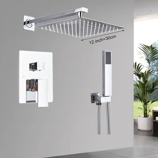 Douchekraan set, regendouche systeem, wandgemonteerd, 2 Manieren 12 ...