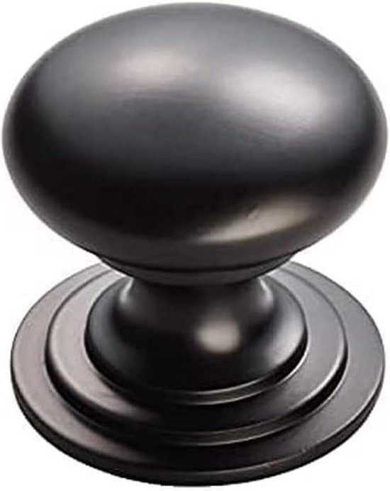 Victoriaanse Kast Knop Mat Zwart 50mm - M47EMB Victorain Stijl | bol