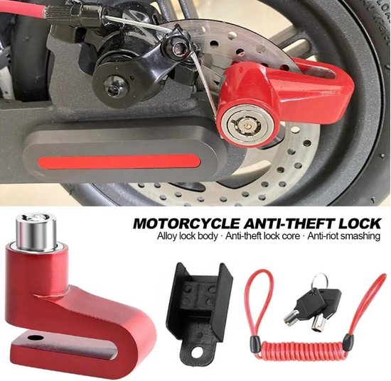 Fietsslot Elektrische Step Schijfremslot ZenXstore - Motorslot - Slot ...