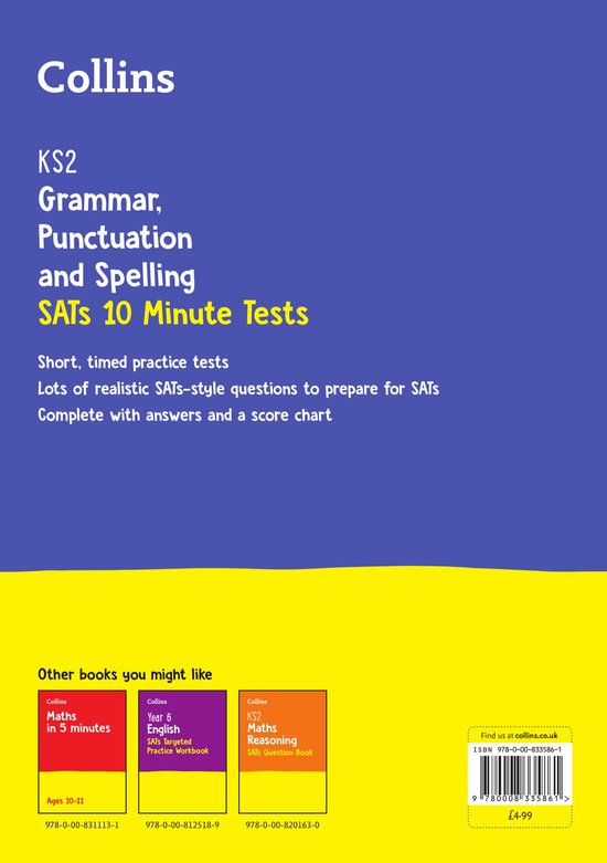Letts KS2 ENGLISH SATS GRAMMAR, PUNCTUATION AND SPELLING 10MINUTE TESTS ...