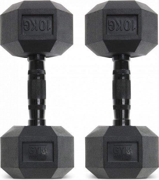 Gym Masters dumbells 10kg ( 2 X 10kg = 20kg) - dumbells set - hexa - 10kg dumbells -... | bol