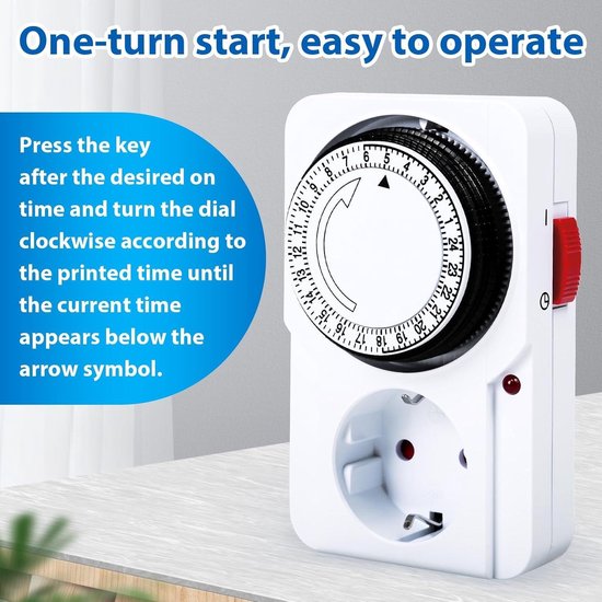 Stopcontact timer - cyclische timer 24 uur programmeerbaar mechanisch - 230 V AC 16 A | bol