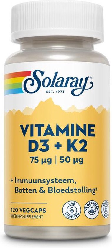 Solaray Vitamine D3&K2 120 Capsules | bol