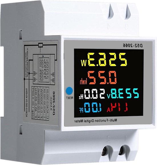 Digitale elektriciteitsmeter eenfase-energiemeter stroom-spanning ...