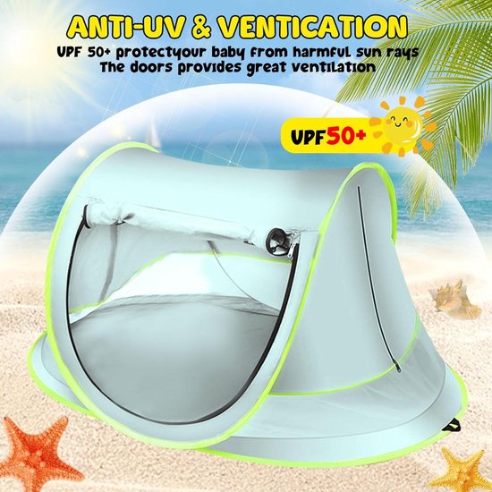 Pop-up strandtent voor baby's - draagbare lichte zonnetent met UV50 ...