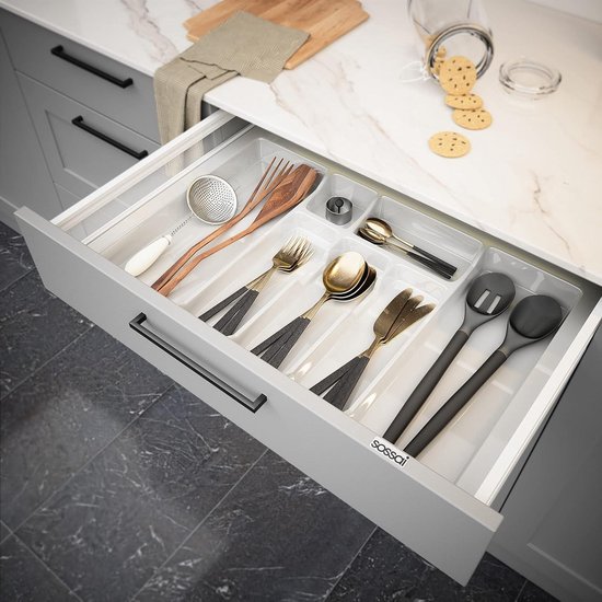 Divio bestekbak - 70 cm breed - Op maat snijdbaar - 7 vakken - Wit | bol