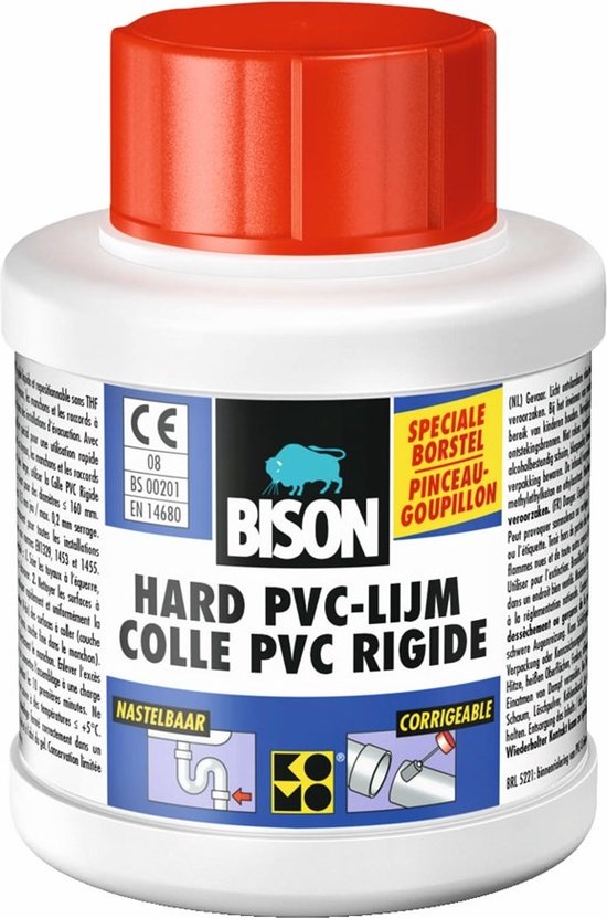Bison Hard PVC-Lijm Flacon 100 ml, corrrigeerbare, vloeibare THF-vrije ...