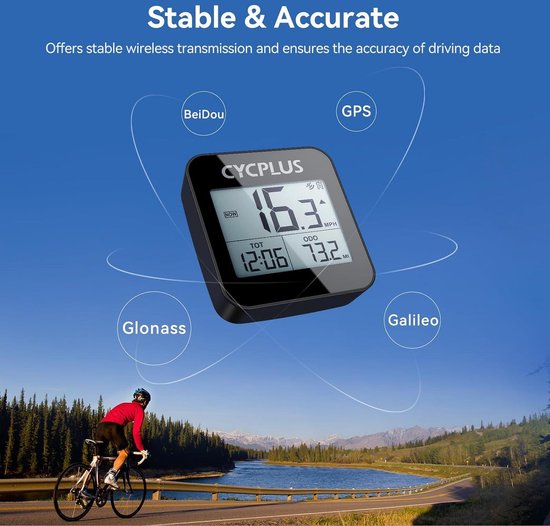 Kilometerteller Fiets Draadloze GPS IPX6 Waterdicht Snelheidsmeter G1 ...