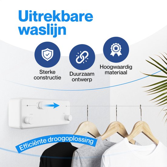 Saroda waslijn uittrekbaar - Waslijndraad - Buiten - 2 drooglijnen ...