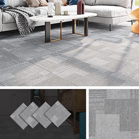 Tapijttegels PVC-vloerbedekking tegellook zelfklevend vinylvloer ...