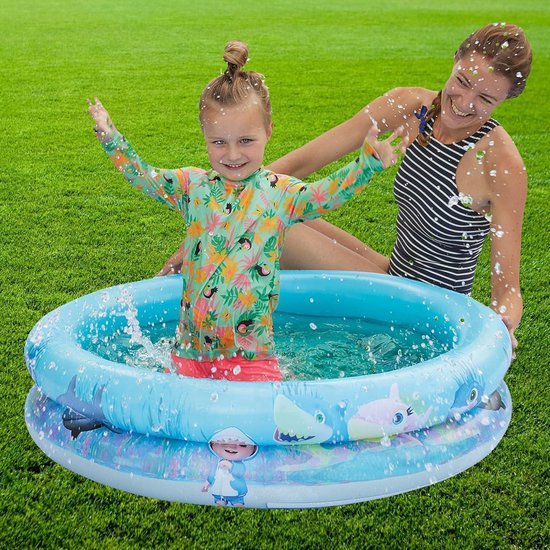 Children's Pool 100 x 23 cm 2-Ring Inflatable Baby Pool Surface-Mounted ...