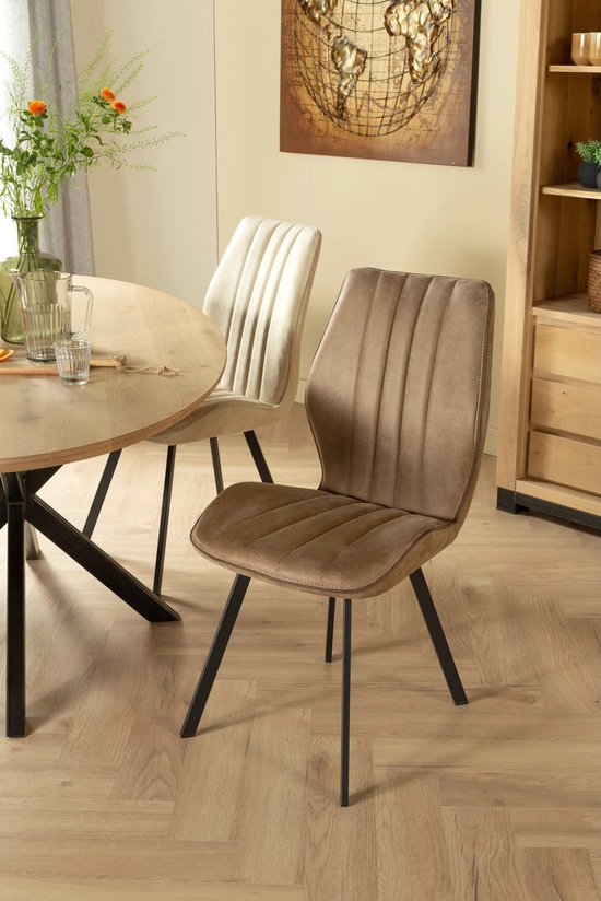 Eetkamerstoel Donna - Bull Liver - Kunstleer - Bruin ...