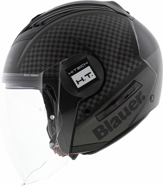 Blauer Real B jet helm mat zwart titanium grijs XS - Motorhelm ...