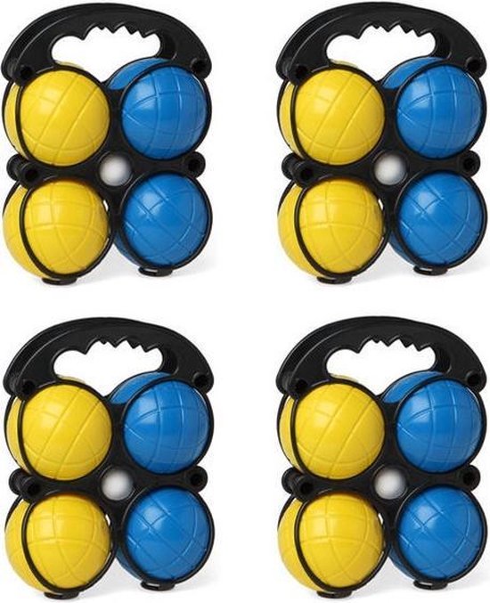 4x Gekleurde jeu de boules sets 5 delig - Kaatsbal/petanque - Actief ...