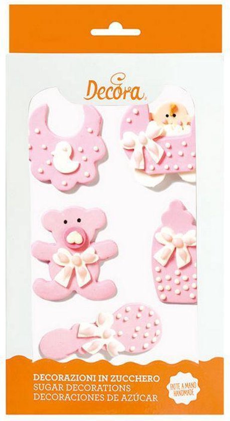 Decora Suiker Decoratie Baby Roze -5st- | bol.com
