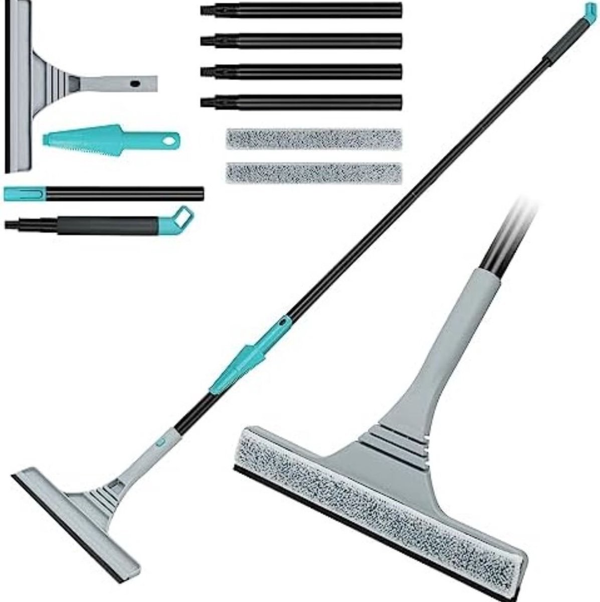 Window wiper with telescopic handle, grey | bol