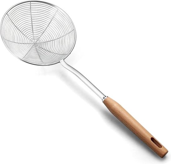 Spinnen zeef, skimmer, 5,5 inch spinnen zeef met houten handvat ...