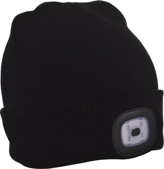 Muts met LED - Oplaadbare LED Muts - Zwart - Verstelbare Verlichting ...