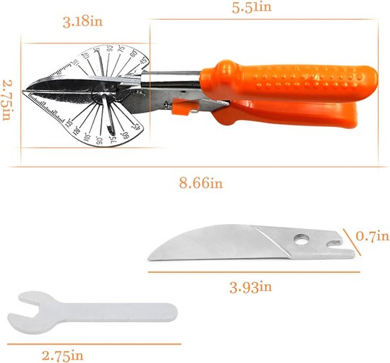 Plintenschaar - Laminaatknipper - Verstekschaar 45 tot 135 graden - RVS ...