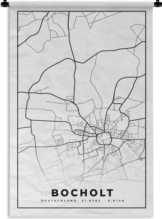 Wandkleed - Wanddoek - Plattegrond - Bocholt - Kaart - Stadskaart ...
