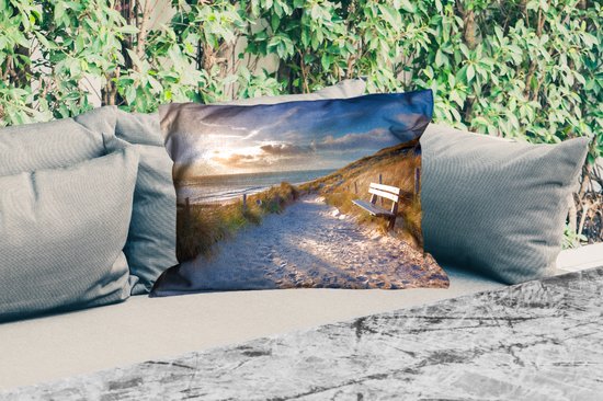 Buitenkussens - Zonsondergang - Strand - Duin - Gras - Bank - 60x40 cm ...