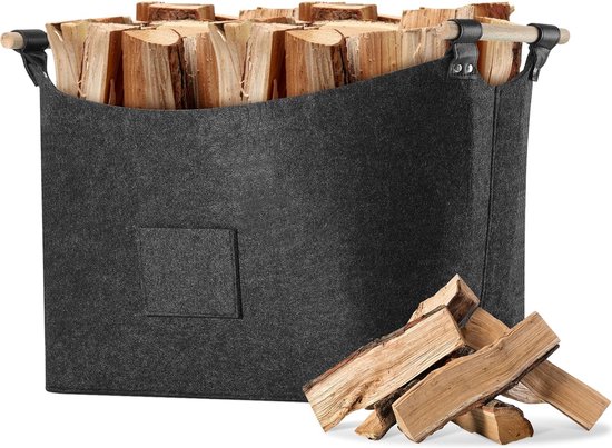Houtmand voor haardhout, 60 liter, mand voor brandhout,brandhoutmand ...