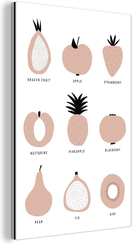 Wanddecoratie Metaal - Aluminium Schilderij Industrieel - Fruit ...