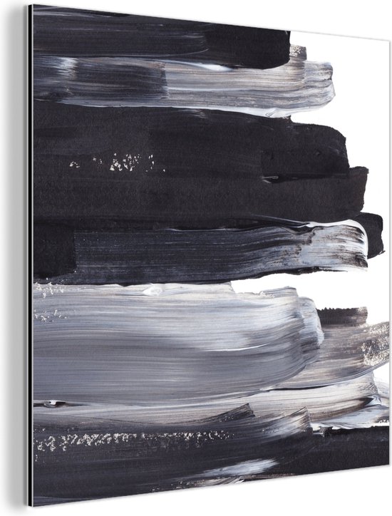 Wanddecoratie Metaal - Aluminium Schilderij Industrieel - Verf - Zwart ...