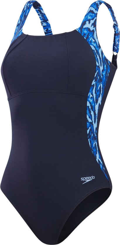 Speedo Lunalustre Printed Shaping badpak dames marine | bol