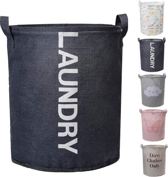 Waterdichte opvouwbare wasmand voor kinderkamer - 64 l - PE-wasverzamelaar met handvat... | bol