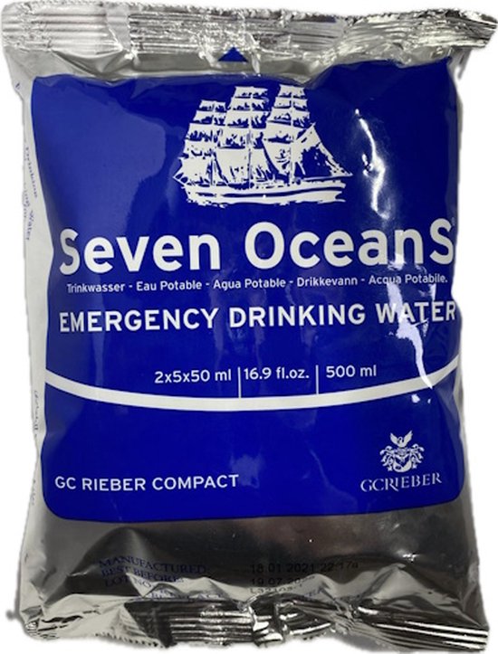 Seven Oceans Emergency Drinking Water - Lang houdbaar - Noodrantsoen | bol