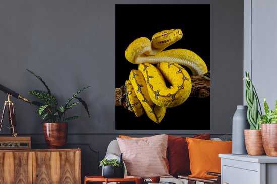 Muurstickers - Sticker Folie - Slang - Tak - Geel - 90x120 cm ...