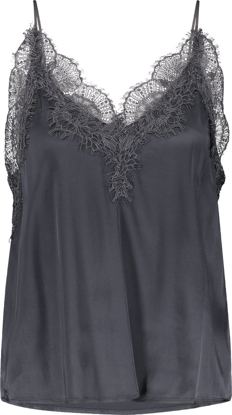 TAIFUN Dames Satijnen top met kant Shadow-44 | bol