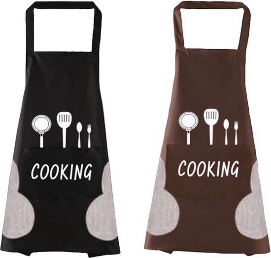 Kookschort voor dames en heren, 2 stuks, waterdicht en oliebestendig ...