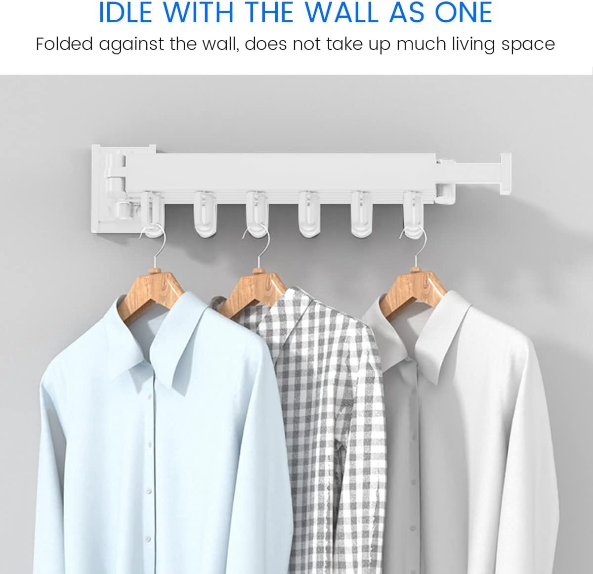 Portant à vêtements mural rétractable, portant à vêtements mural ...