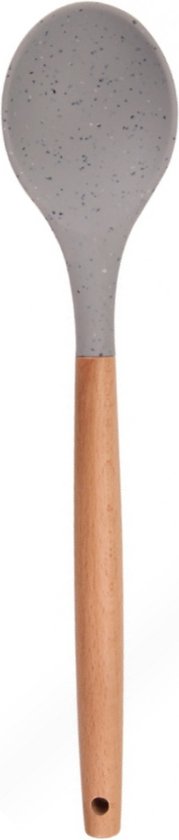 Opscheplepel Siliconen | Lepel Handvat Hout met Ophangoog | bol